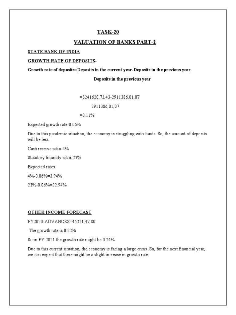 TASK-20 Valuation of Banks Part-2 | PDF | Interest | Market Liquidity