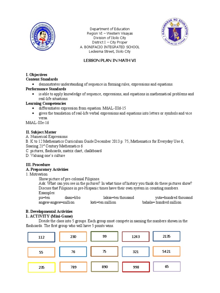 Lesson Plan Exponents | PDF | Multiplication | Teaching Mathematics