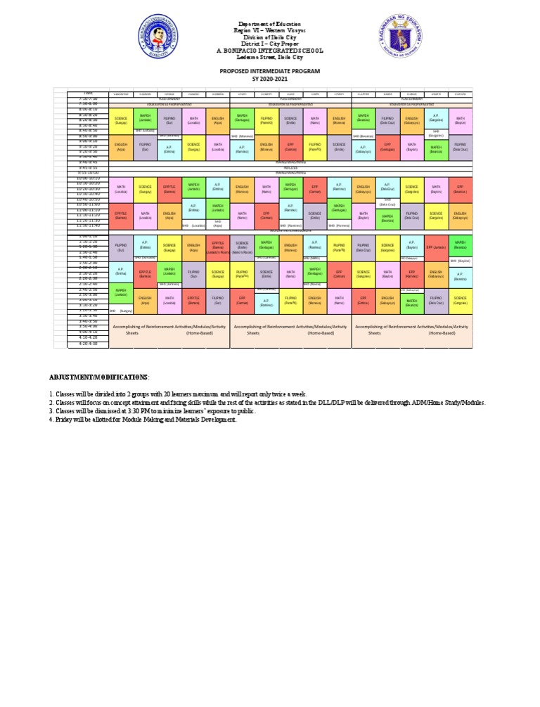 Proposed Intermediate Program SY 2020-2021 | PDF
