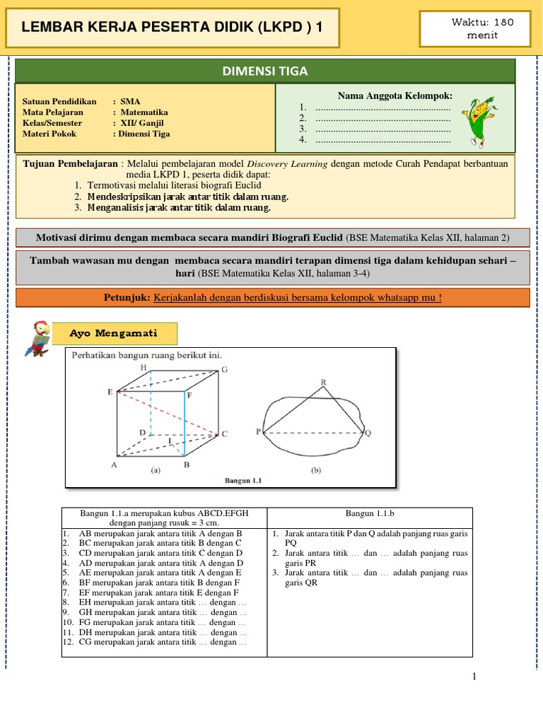 Jarak Titik dalam Kubus 3D | PDF