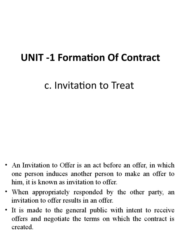 Understanding Invitation to Treat | PDF | Offer And Acceptance | Civil ...