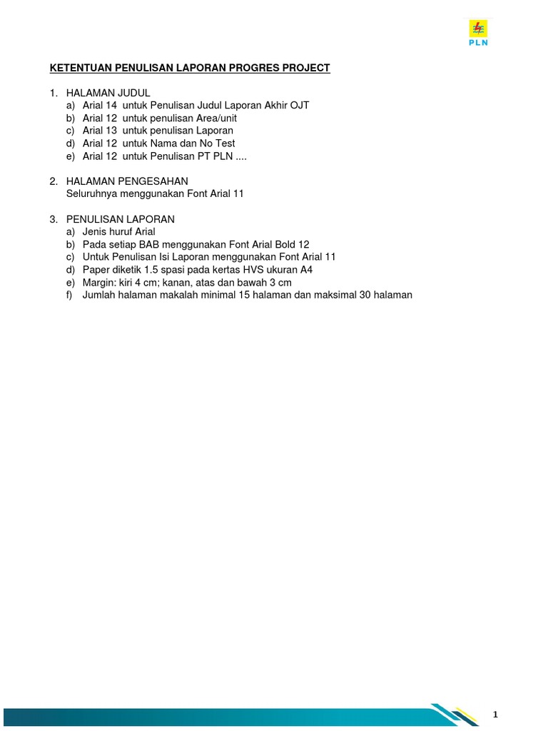 Format Penulisan Laporan Akhir Ojt PDF | PDF