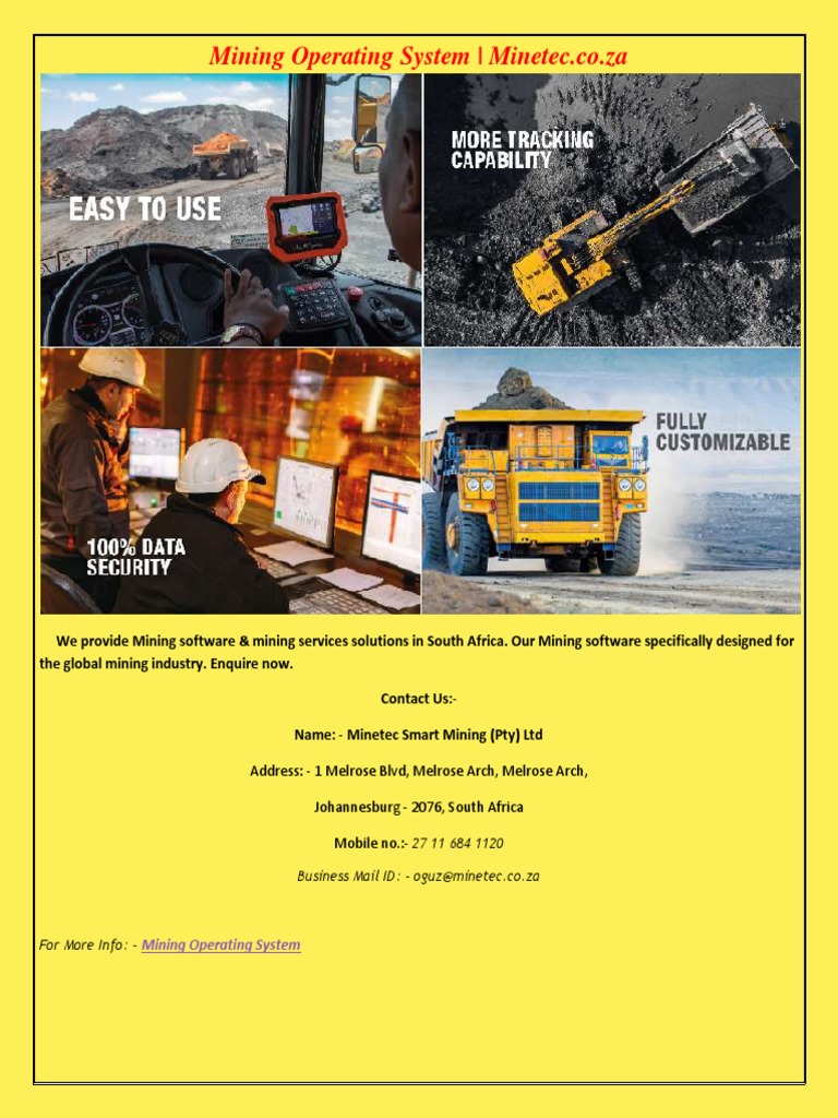 Mining Operating System Minetec - Co.za | PDF