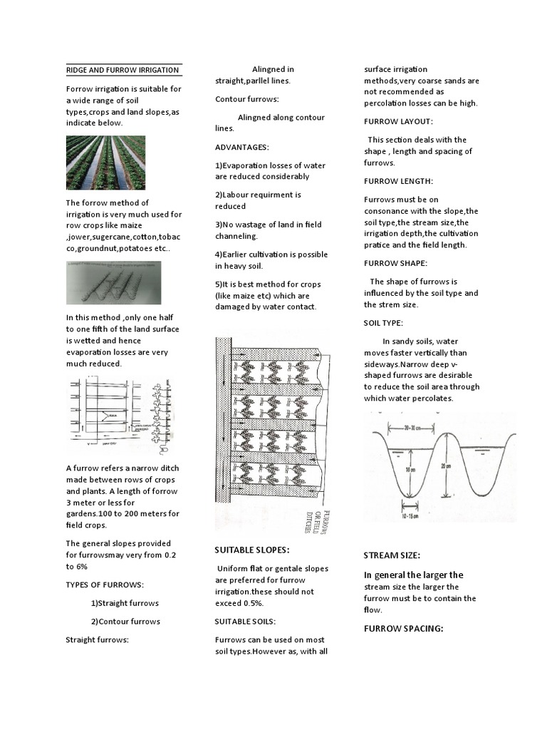 Ridge and Furrow Irrigation | PDF | Plough | Soil