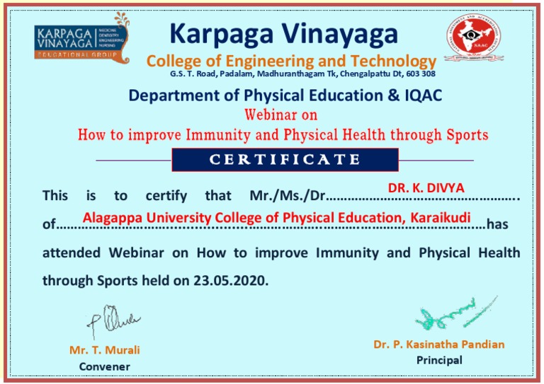 Karpaga Vinayaga: College of Engineering and Technology | PDF