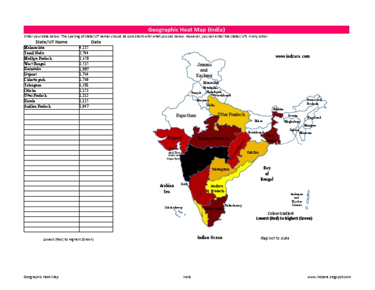 India Geographic Heat Map Overview | PDF | South Asia
