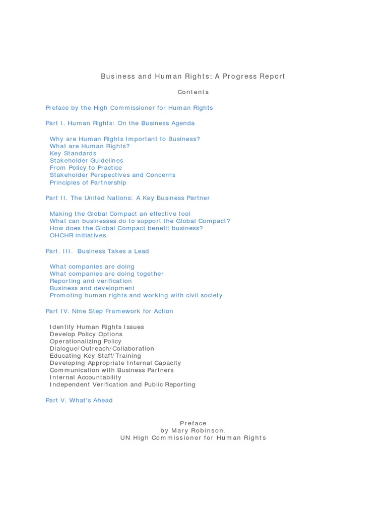 OHCHR BHR Progress Report 2000 PDF | PDF | Human Rights | Non Governmental Organization