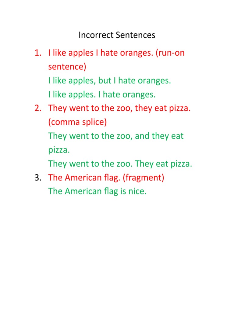 Incorrect Sentence D&E | PDF