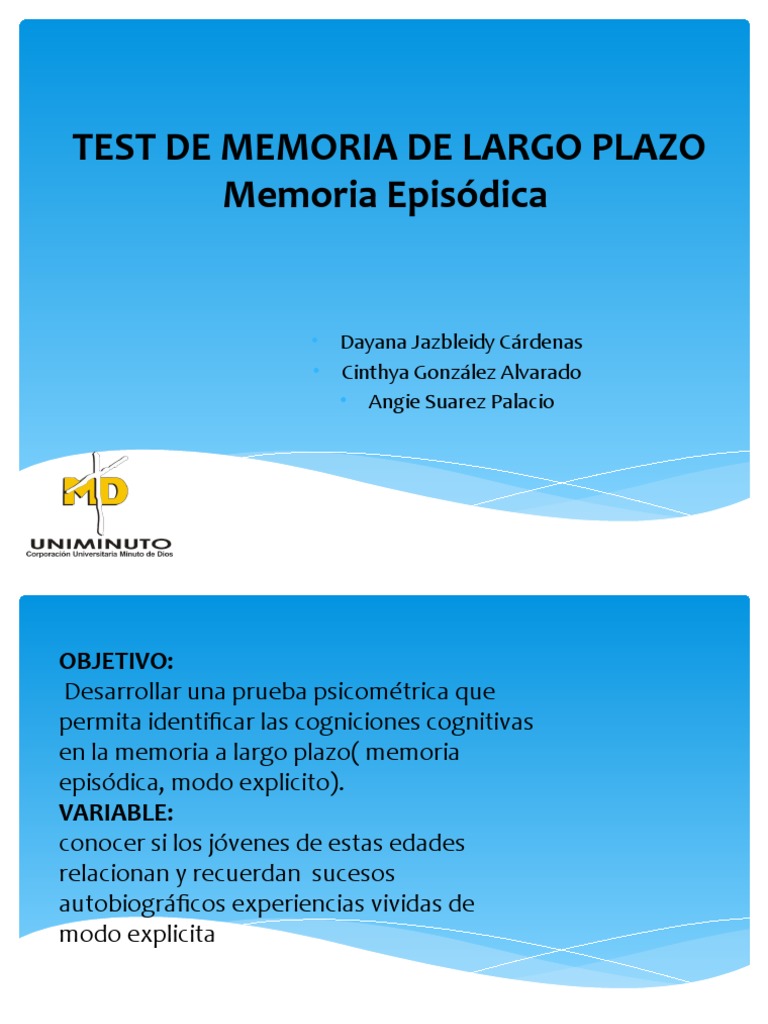 TEST DE MEMORIA A | PDF | Memoria | Validez (Estadísticas)