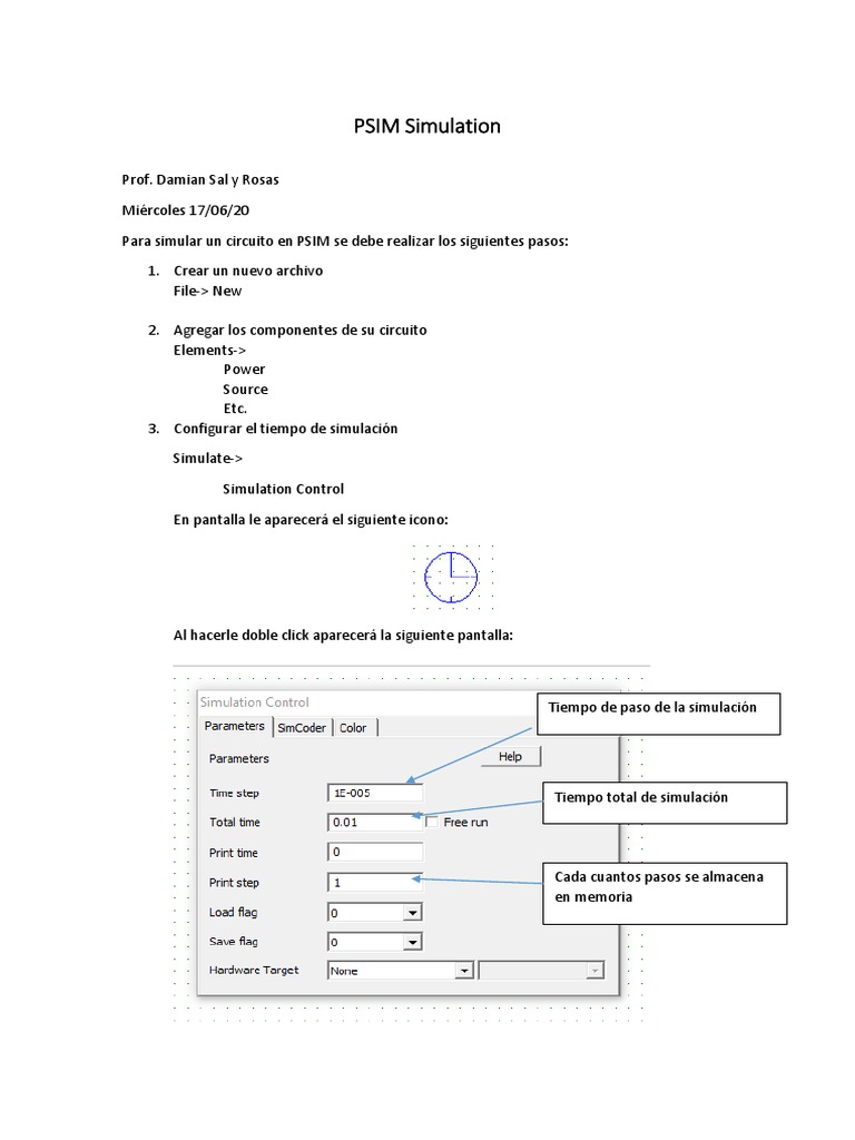 1PSIM - Simulation CONFIGURACION PSIM | PDF