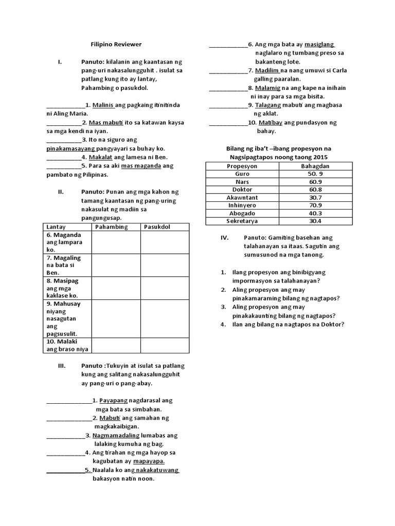Grade 4 Reviewer | PDF