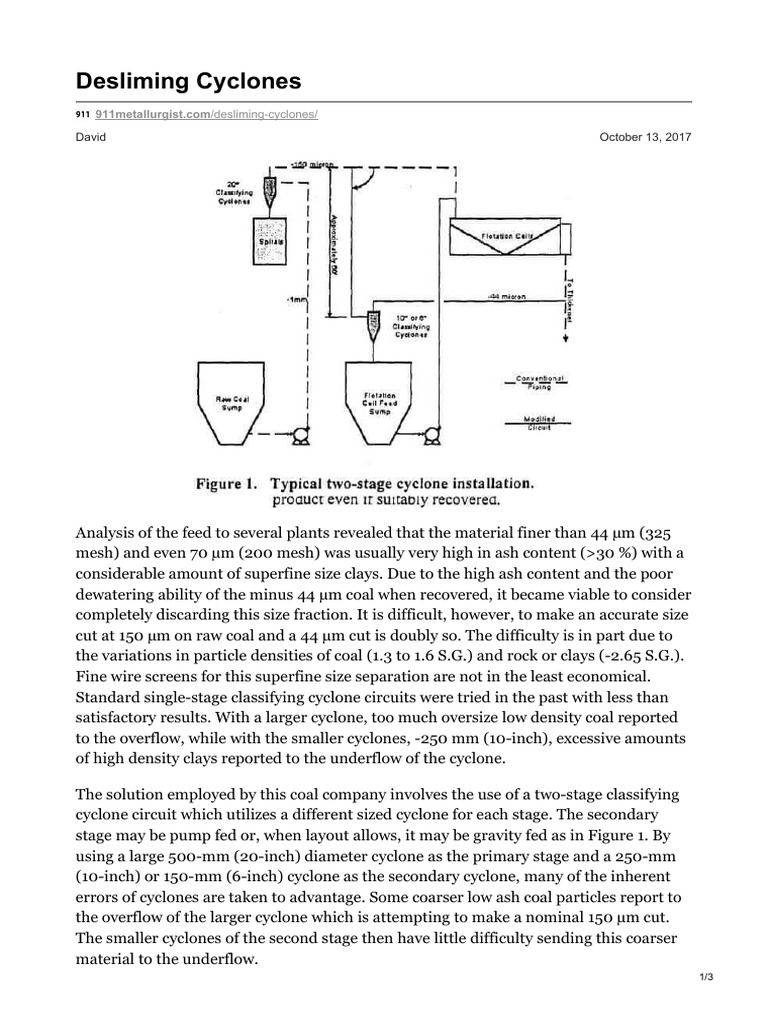 Desliming Cyclones | PDF | Clay | Physical Sciences
