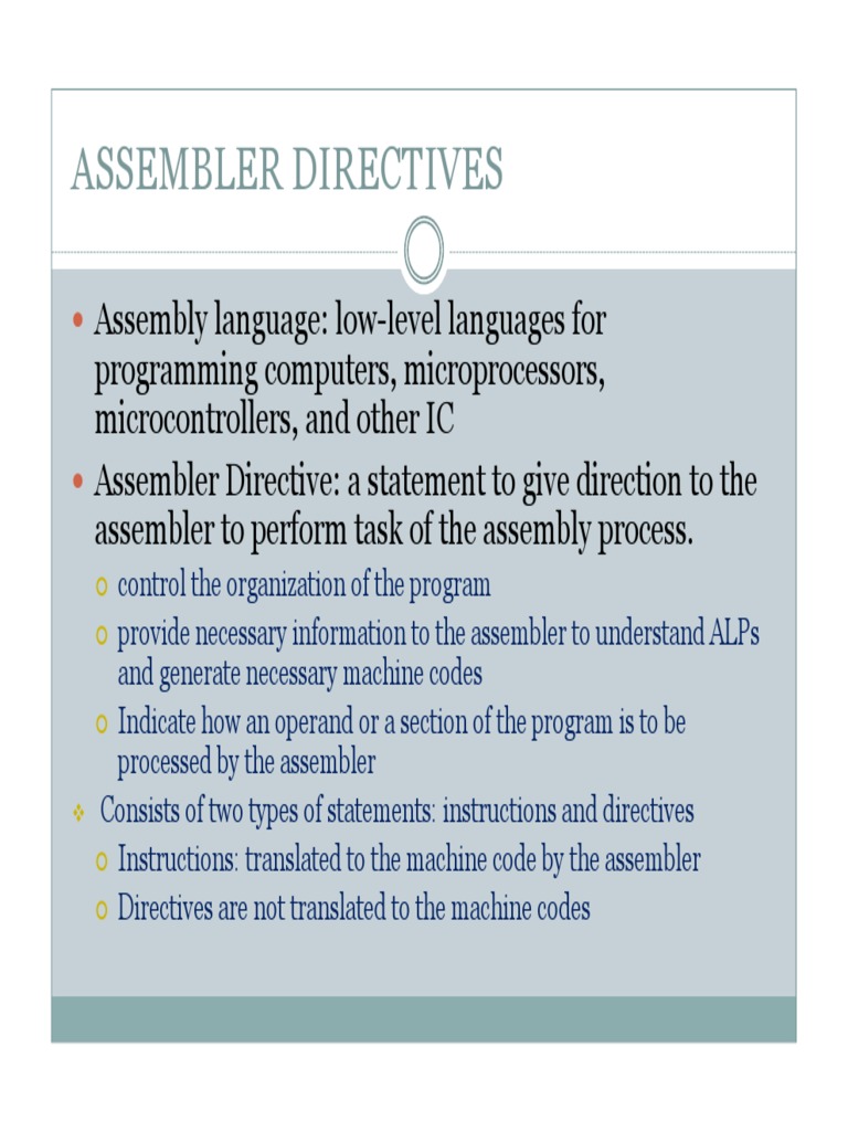 An In Depth Guide To Assembly Language Directives Pdf Assembly Language String Computer 6516