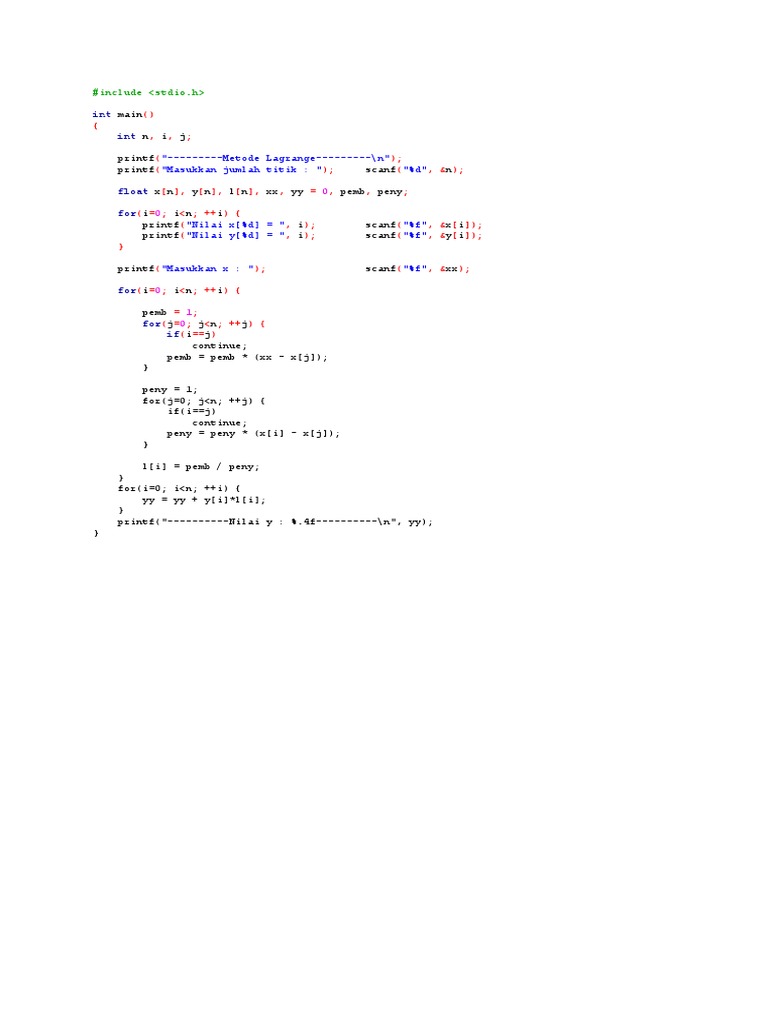1 Metode Lagrange Flowchart + Program | PDF