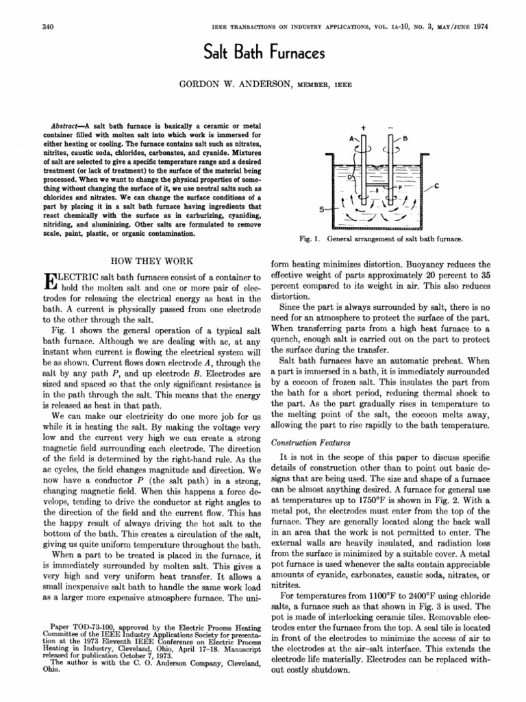 Salt Bath Furnace | PDF | Annealing (Metallurgy) | Heat Treating