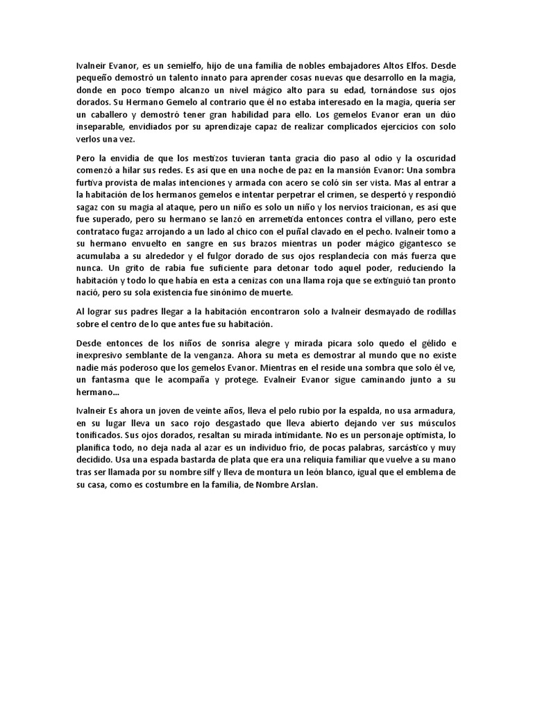 Evanor Historia | PDF | Ocio