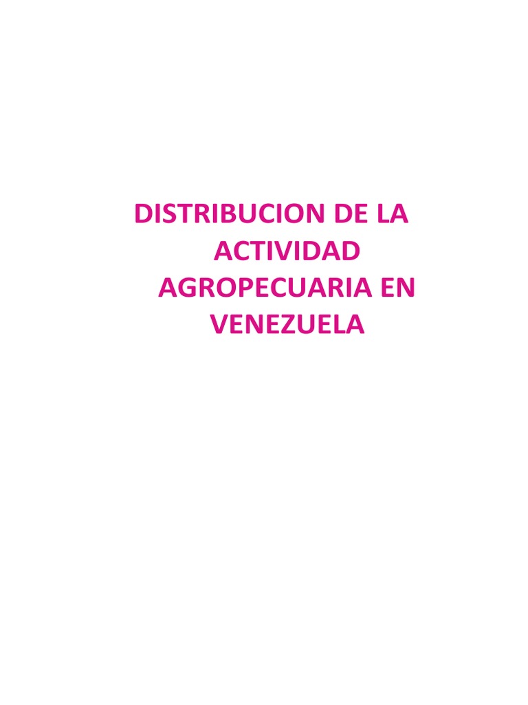 Distribucion de La Actividad Agropecuaria en Venezuela | Descargar ...
