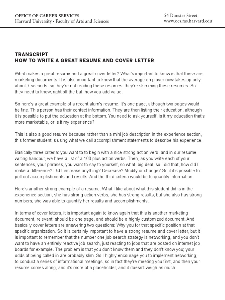 Transcript Hes Resume Cover Letter | PDF | Résumé | Communication