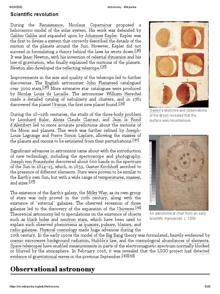 Observational Astronomy: Scientific Revolution | PDF | Physical ...