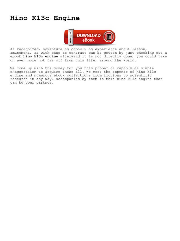 Hino K13c Engine PDF | PDF