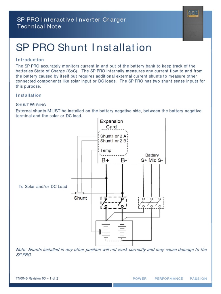Installation and Configuration of External Current Shunts for the SP ...