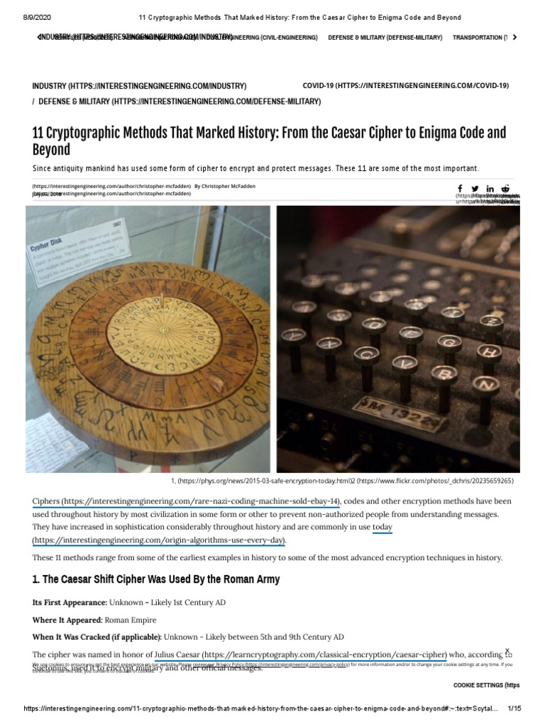 11 Cryptographic Methods That Marked History - From The Caesar Cipher ...