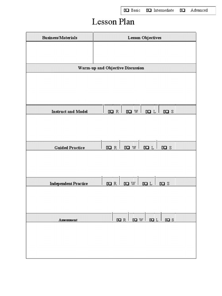 Lesson Plan for Language Skills | PDF