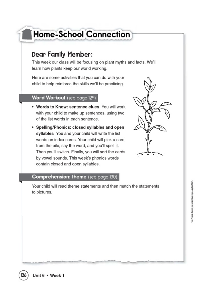 Home-School Connection Home-School Connection: Dear Family Member | PDF ...