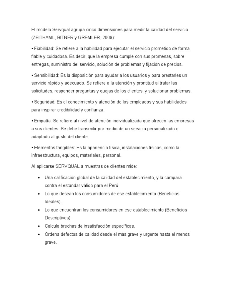El Modelo Servqual | PDF