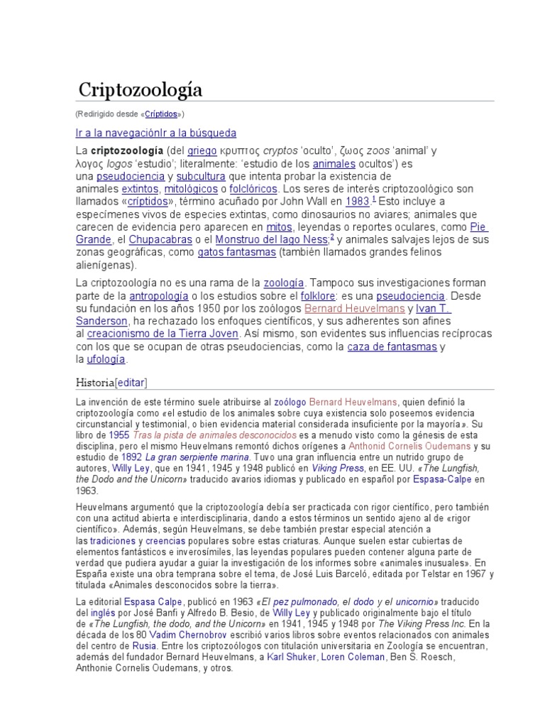 Criptozoología | PDF | Criptozoología | Teoría marginal