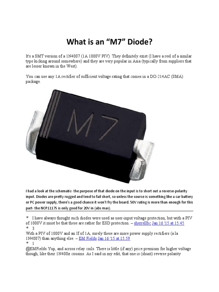 M7 Diode | PDF | Diode | Rectifier