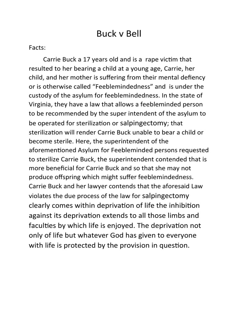 Buck V Bell Final | PDF | Public Law | Common Law
