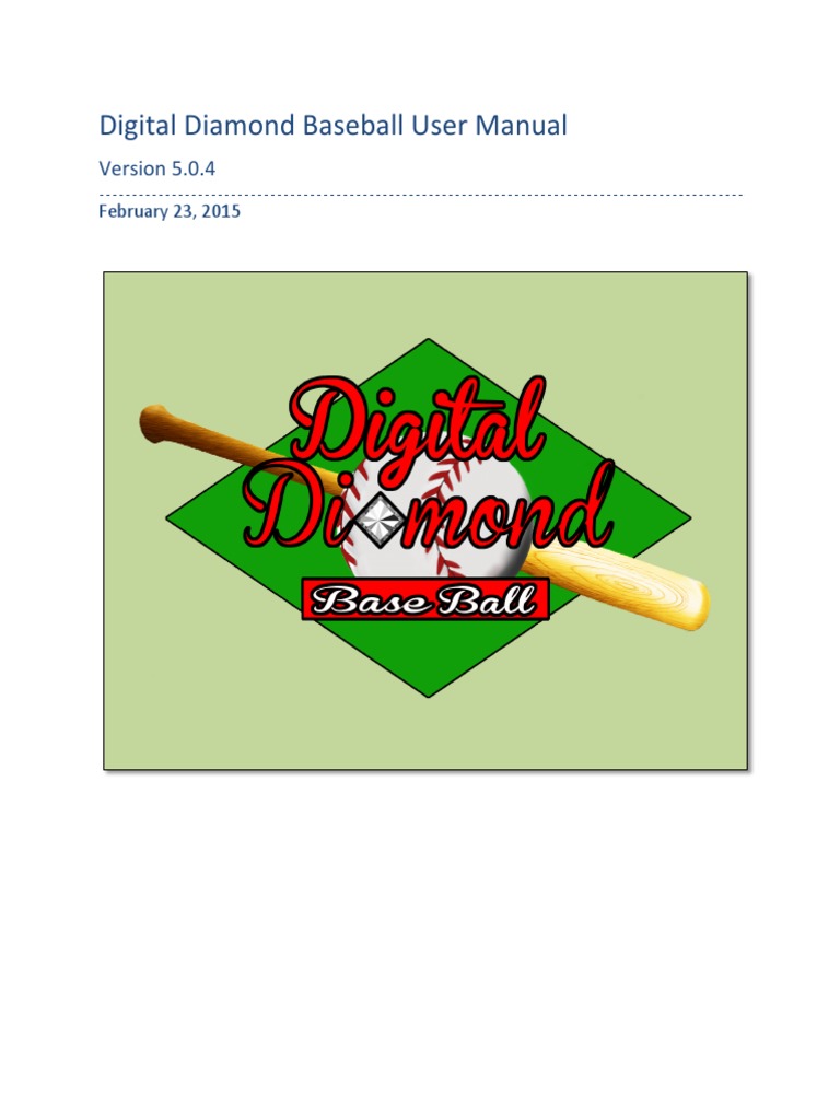 Digital Diamond Baseball User Manual: Version 5.0.4 | PDF | Comma ...