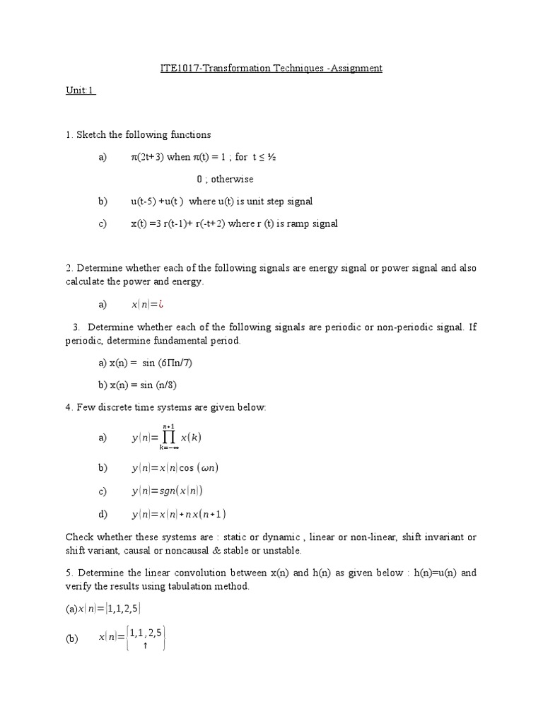 Assignment - ITE1017 - Transformation Techniques | PDF