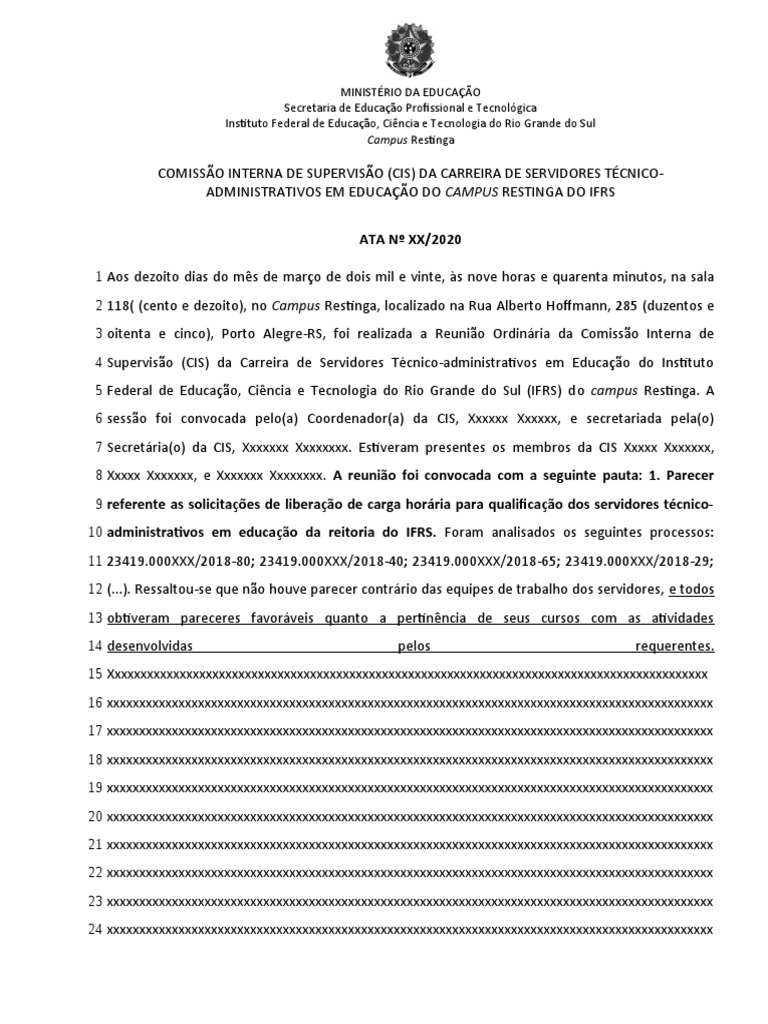 Modelo de Ata em Word | PDF | Formação complementar | Science