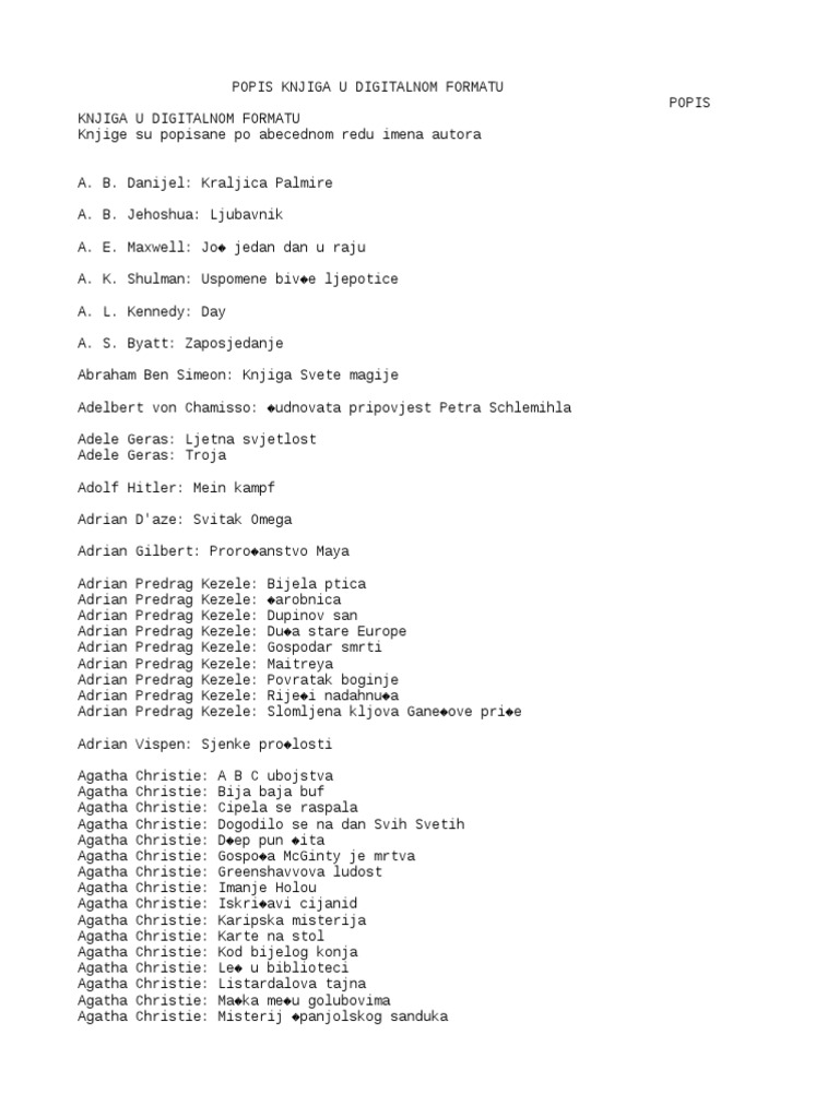 Spisak Knjiga | PDF