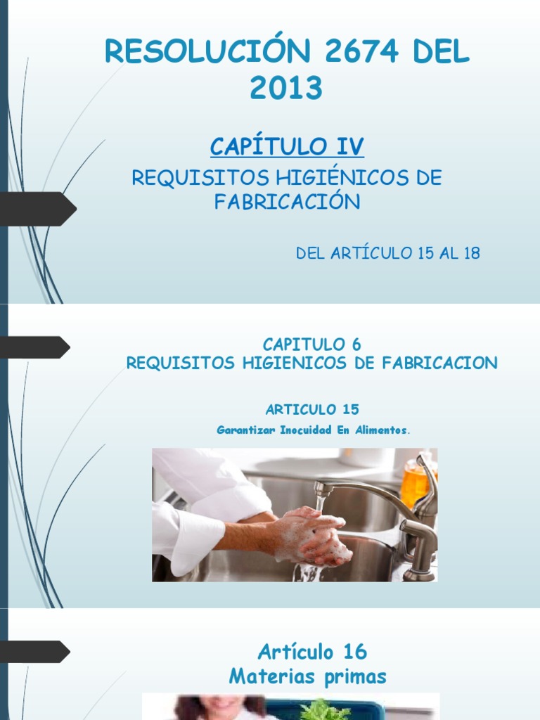 RESOLUCIÓN 2674 DEL 2013 (1) .PPTX Exposicion | PDF