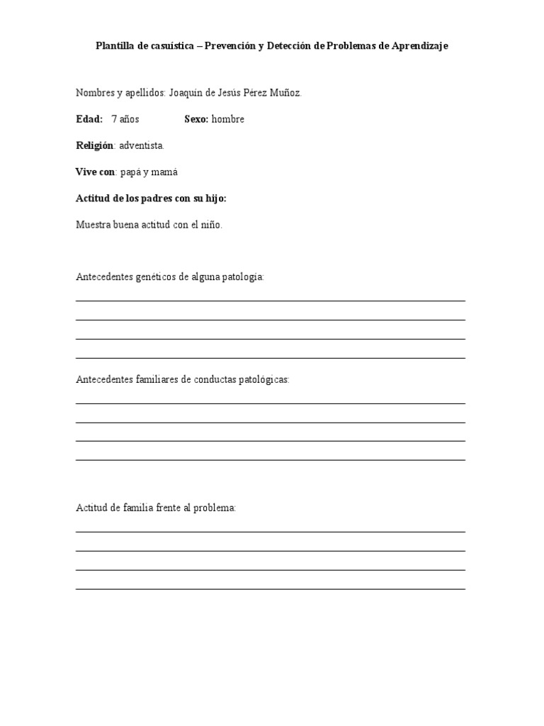 Plantilla de Casuística | PDF | Medicina CLINICA | Enfermedades y ...