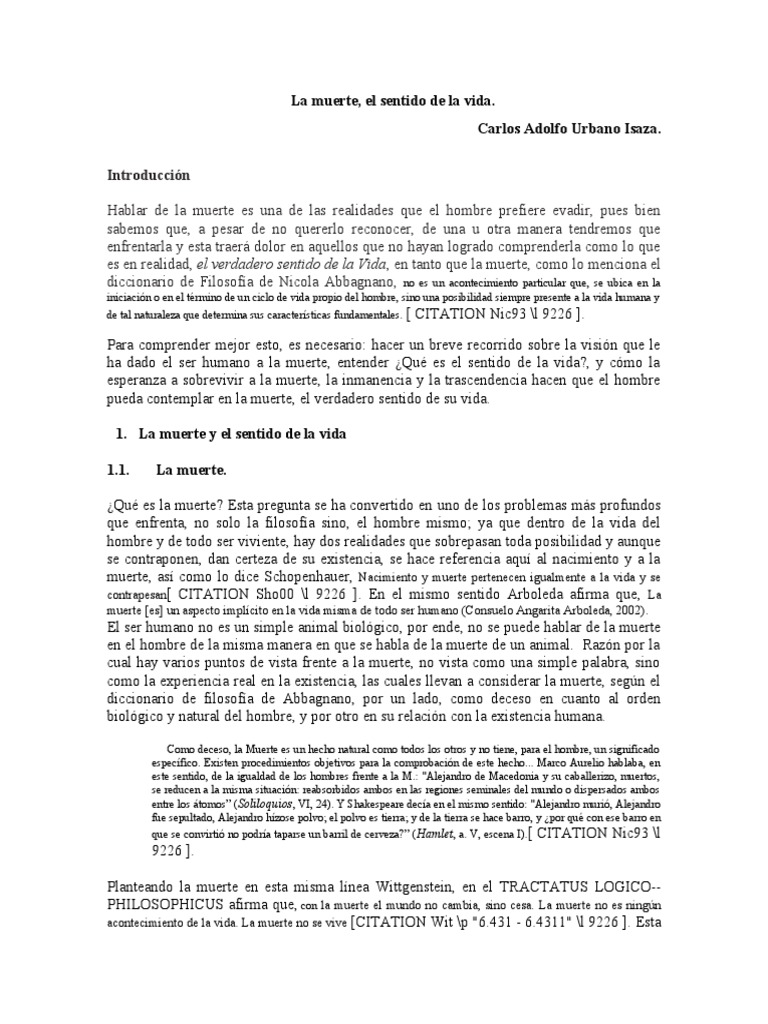 La Muerte, Sentido de La Vida | PDF | Alma | Existencia