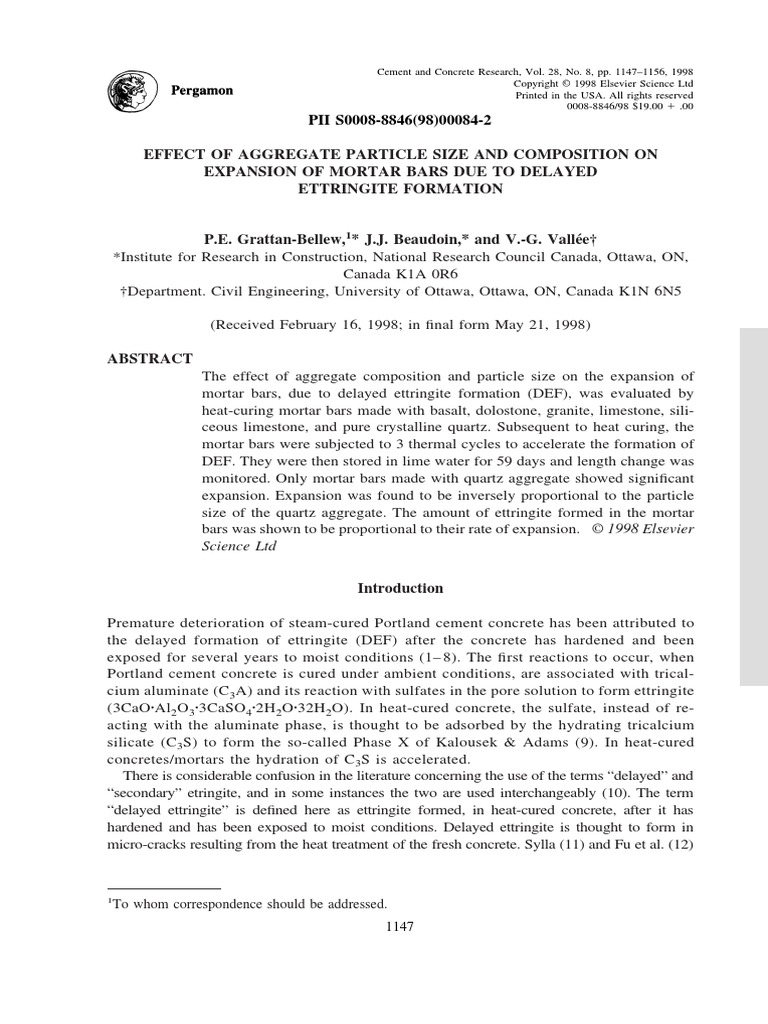 Effect of Aggregate Particle Size and Composition On Expansion of ...