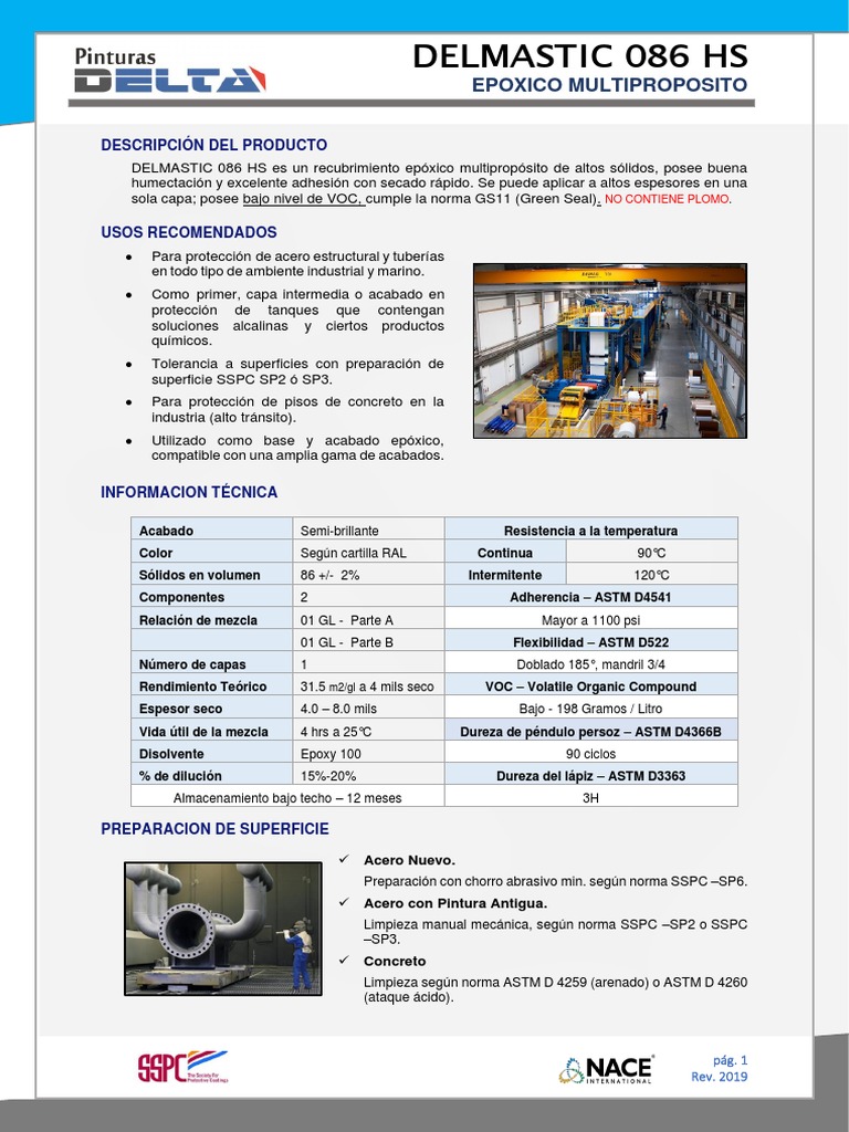 DELMASTIC 086 HS - Mastic 86% Sólidos | PDF | Pintar | Materiales de ...