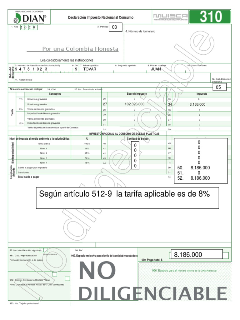 Formulario 310 | PDF | Impuestos | Contabilidad