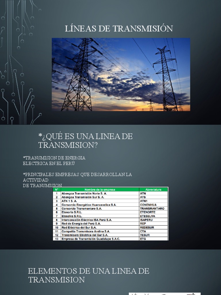 Lineas de Transmision | Descargar gratis PDF | Transmisión de energía ...
