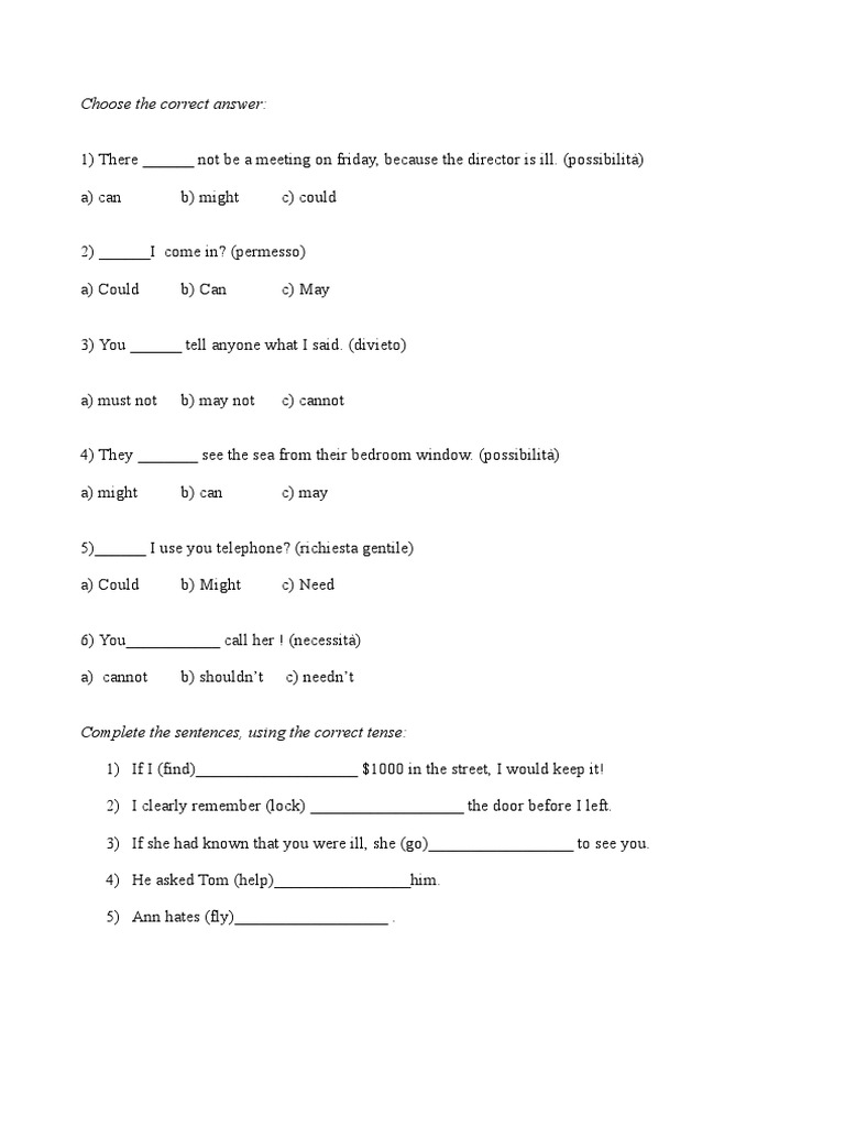 Grammar Exercises B1