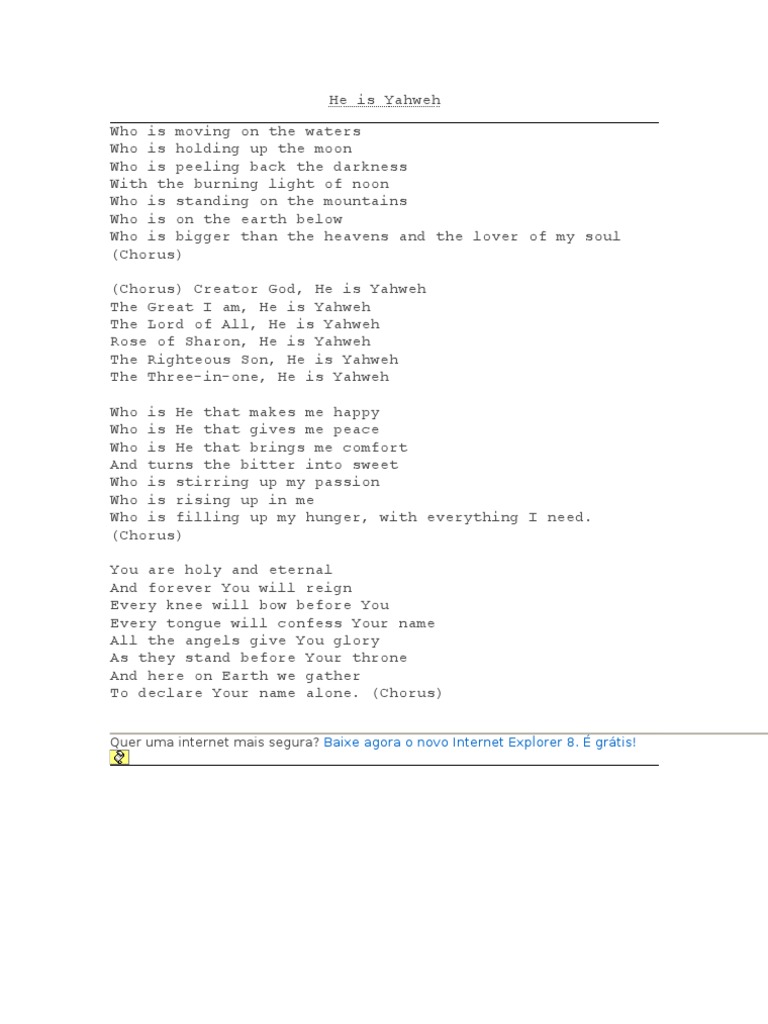 He Is Yahweh | PDF | Poetry
