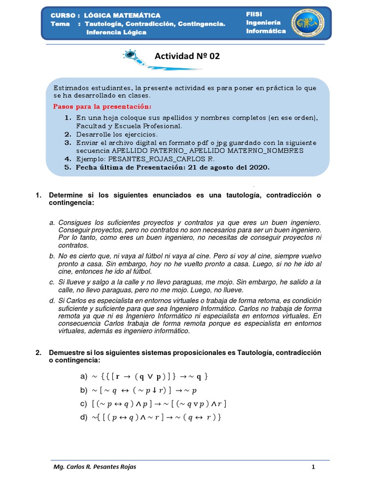Logica Matematica Ejercicios Resueltos | PDF | Lógica | Science