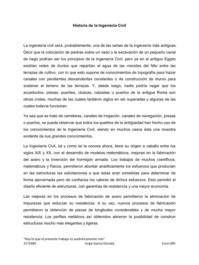 Historia De La Ingeniería Civil Pdf Ingeniería Ingeniero Civil