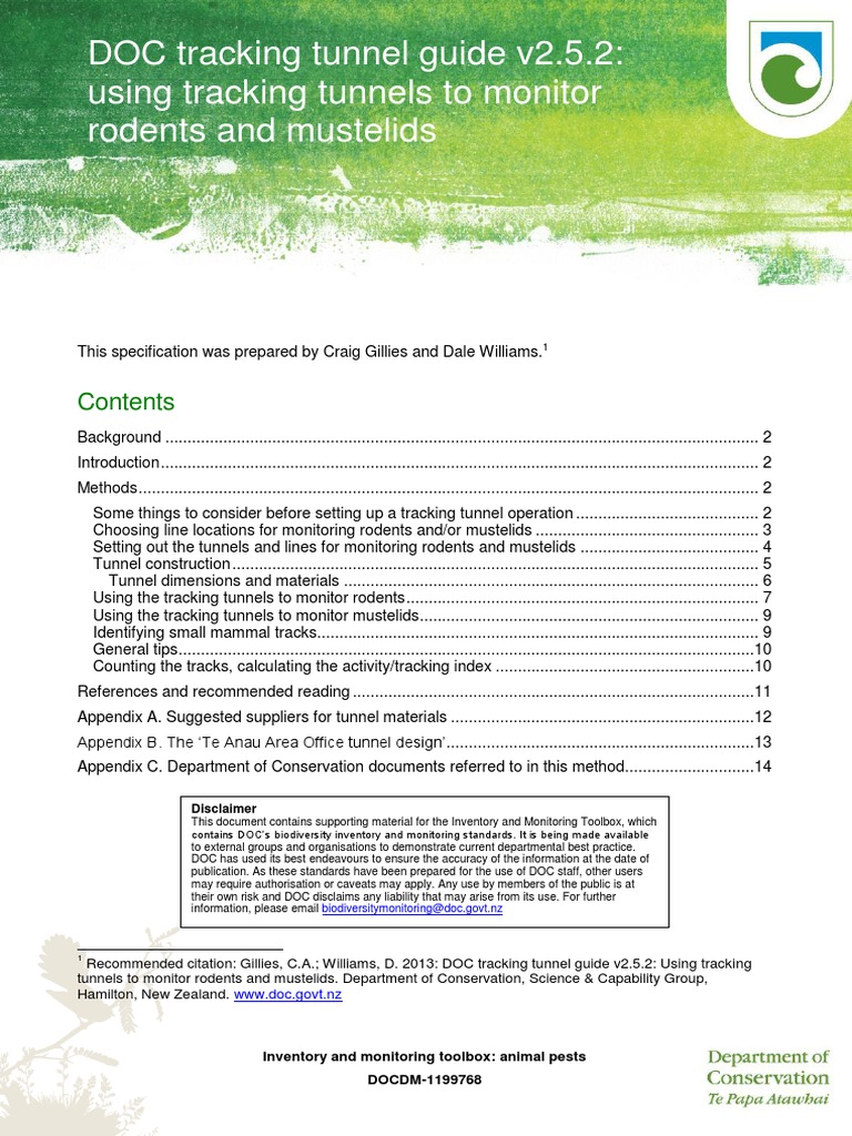 Tracking Tunnel Guide v2.5.2: Using Tracking Tunnels To Monitor Rodents ...