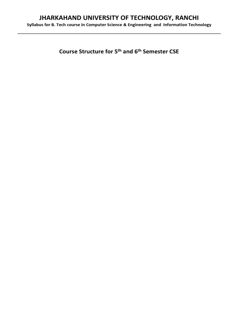 Course Structure and Syllabus For 5th and 6th Semester CSE & IT | PDF | Parsing | Resource ...