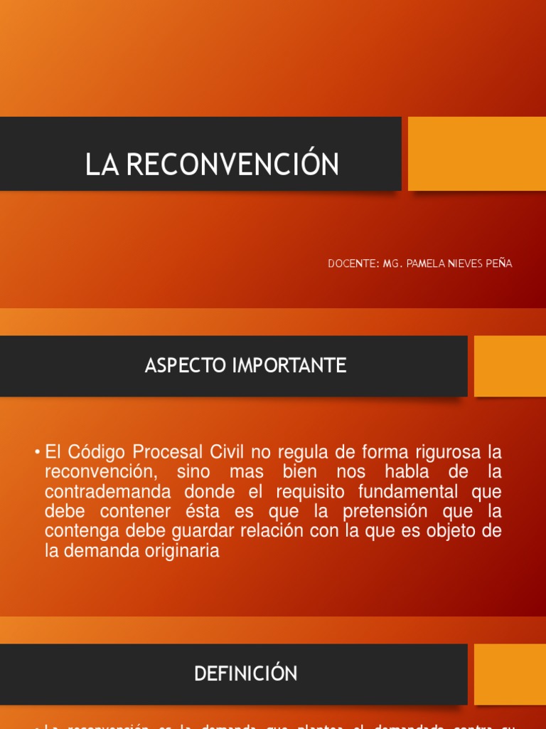 La Reconvención | PDF | Reconvención | Demanda judicial